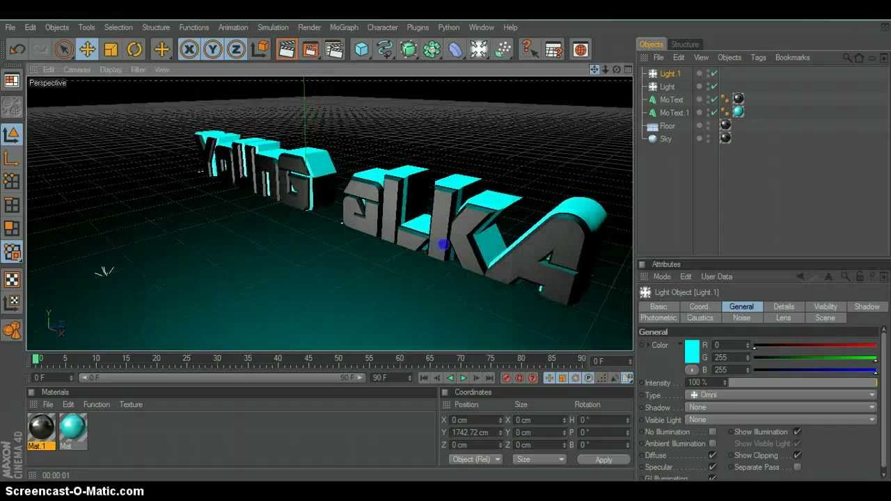 How to make a cinema 4D text - begginers - YouTube
