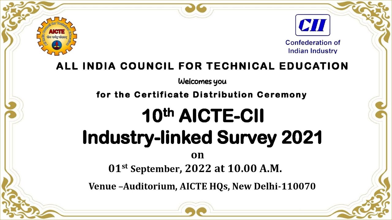 Certificate distribution ceremony of 10th AICTE - CII Industry Linked ...