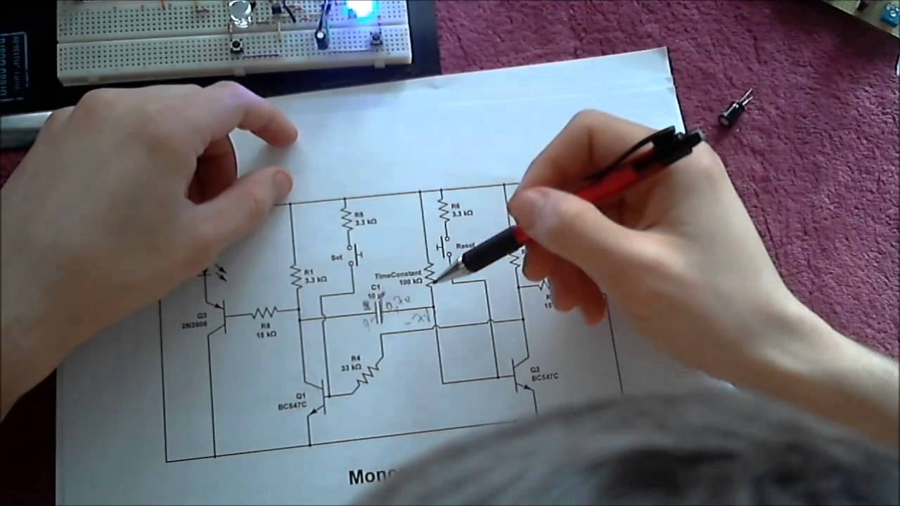 Monostable and astable Flip-Flop (multivibrator) - YouTube