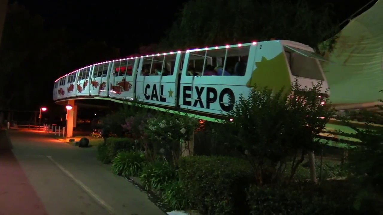 Cal Expo Monorail Night Scenes at the Fair - YouTube