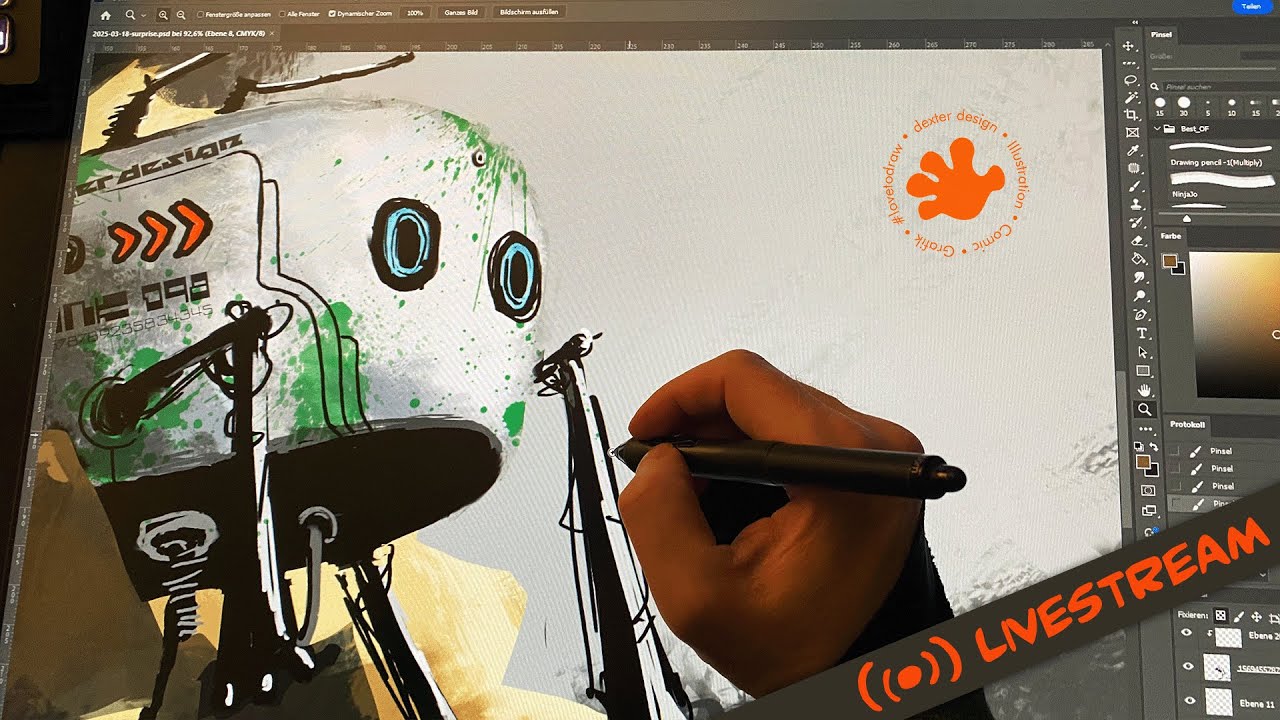 🔴 Art Stream | March of Robots - Surprise - | Cozy Drawing [GER] - YouTube