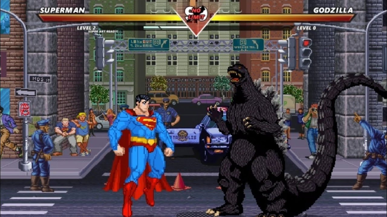 SUPERMAN vs GODZILLA - Exciting High Level Fight! - YouTube