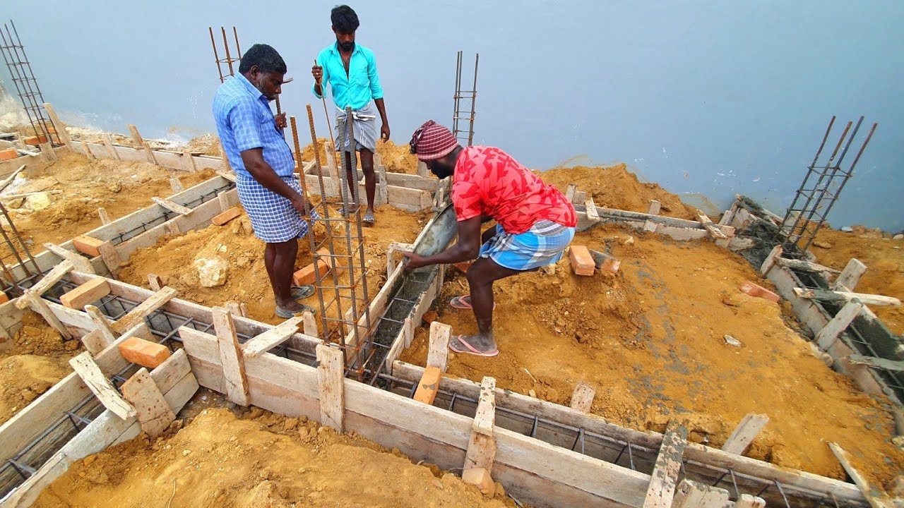 Foundation Techniques_600sqft Building Plinth Beam Reinforcement Concrete with Cement|Basement ...