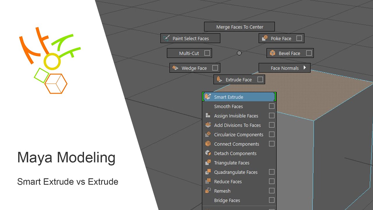 Maya Modeling - Smart Extrude와 Extrude 구분해서 사용하기 - YouTube