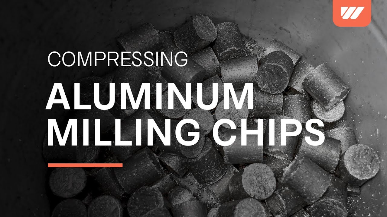 Compressing aluminum milling chips with a WEIMA TH 600 M - YouTube