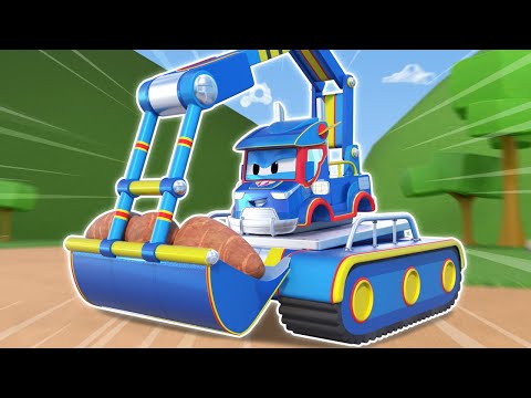Super Planierraupe rettet das Rennauto vor einem Unfall auf dem Super Looping