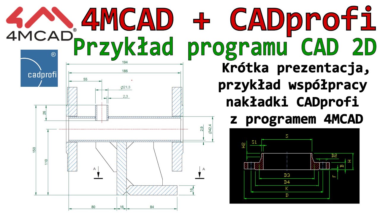 [365] 4MCAD + CADprofi - kolejny przykład CAD 2D z zastosowaniem nakładki branżowej | poradnik ...