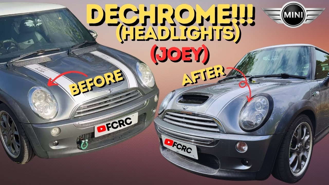 DECHROMING HEADLIGHTS MINI COOPER S R53 (JOEY) - YouTube