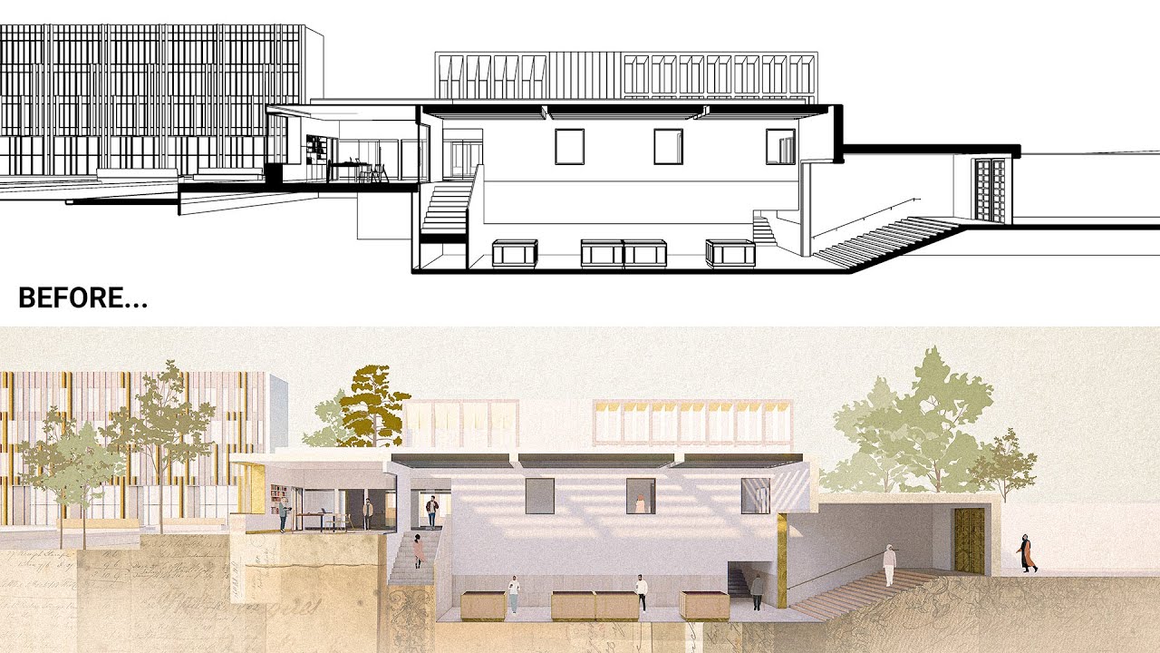 Easy Perspective Section in Architecture for Beginners - YouTube