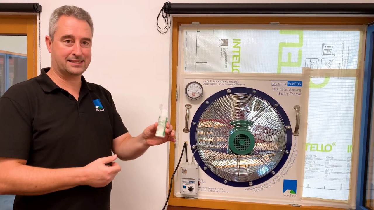pro clima WINCON for testing building envelope permeability - YouTube