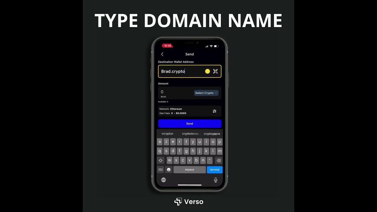 How to use you #web3 Unstoppable Domain in Verso Wallet ? - YouTube
