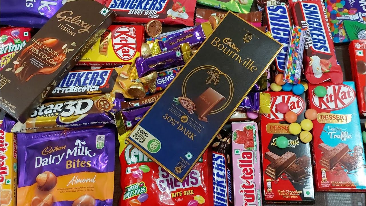 lots of candies, surprise toys, chocolate opening video, lots of ...