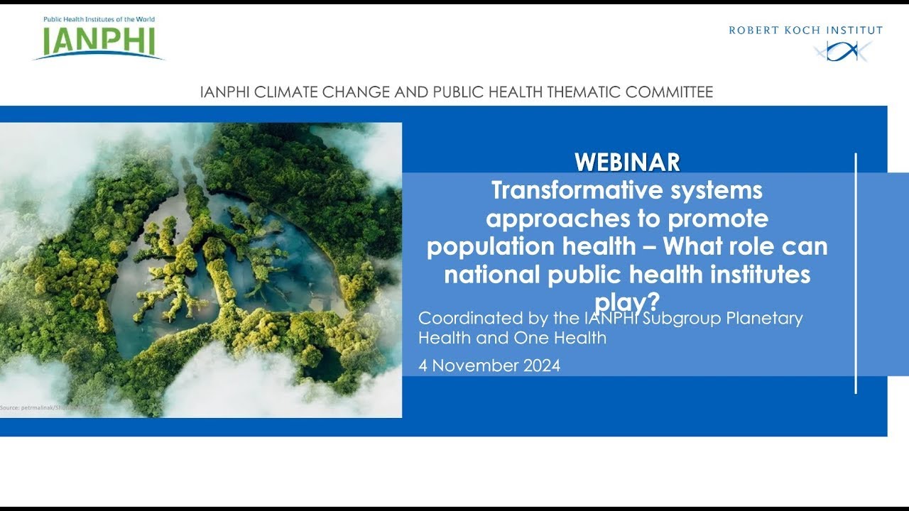 Webinar : Transformative systems approaches to promote population ...
