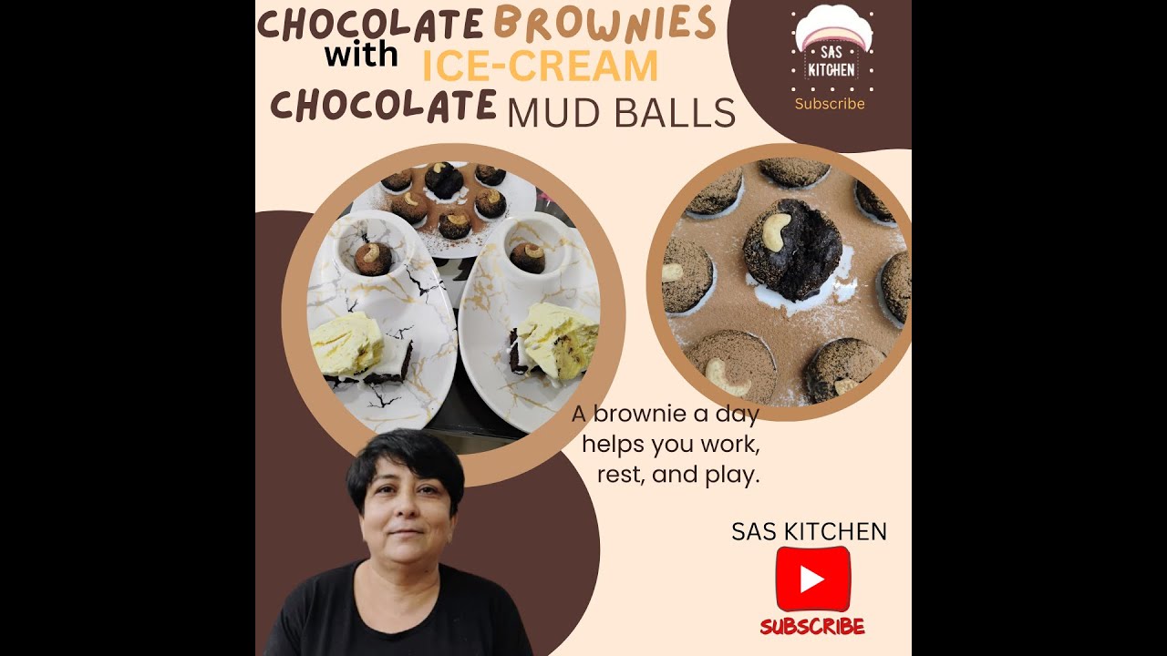 Only 3 ingredients Make Chocolate Brownie with Ice Cream & Mud Balls ...