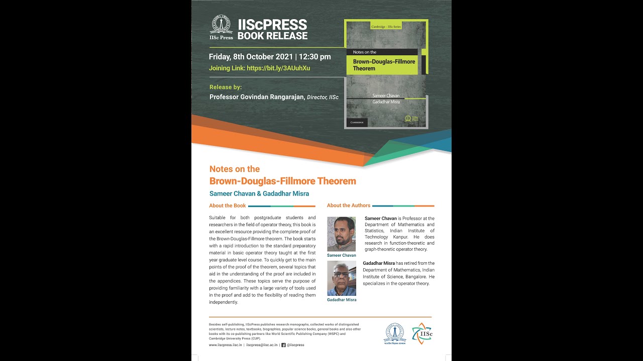 OoC-IIScPress Book Release Event - "Notes on the Brown-Douglas-Fillmore ...