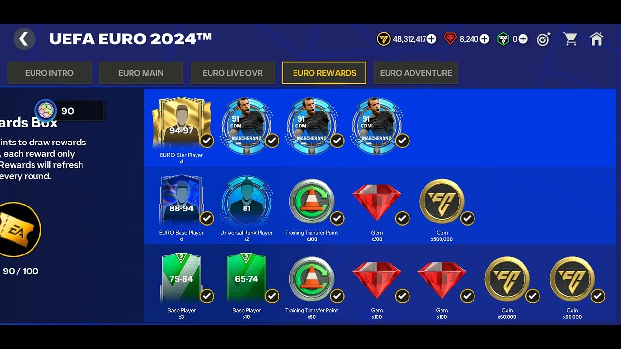 fc mobile 24 opening euro pack sign players, open euro rewards box get ...