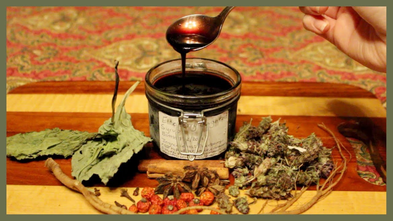 Herbal Cough & Cold Syrup with wildcrafted demulcent herbs & elderberry ...