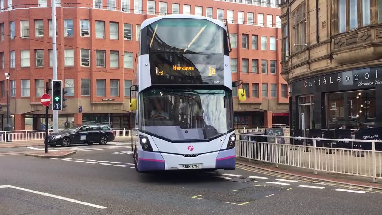 First Bus Sheffield 35311 At City Hall On 1a To Herdings - YouTube