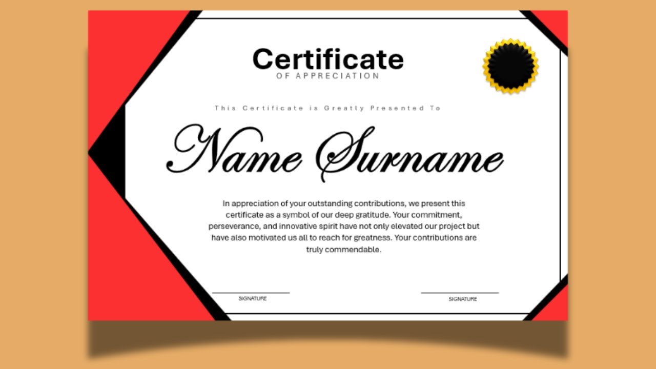 How to Make Simple Certificate in MS Word 34 #certificate #design #art ...