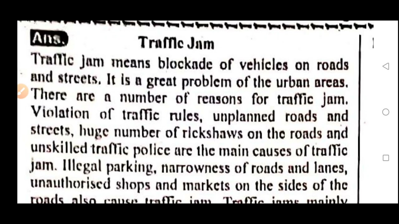 Paragraph on Traffic Jam - YouTube