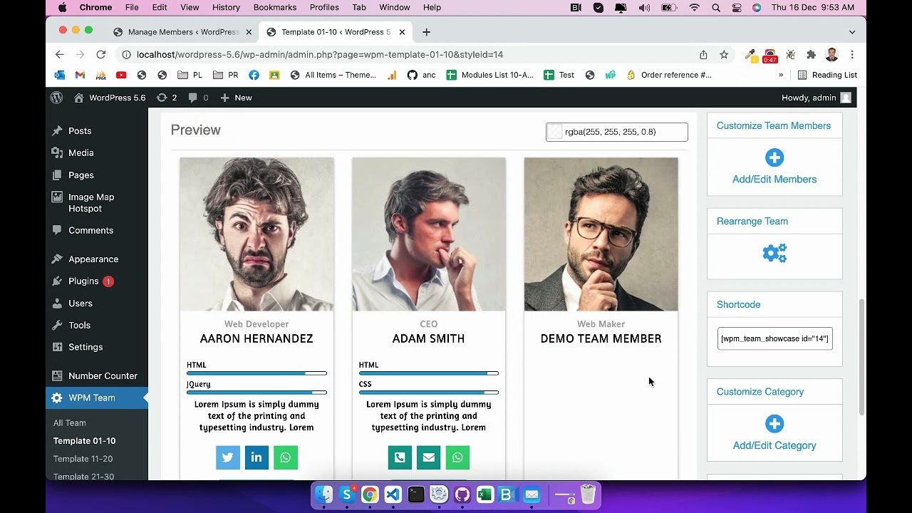 How to add team members on output | Team members with slider - YouTube