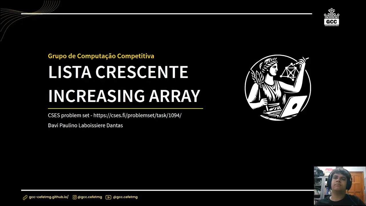 Exercício "Lista Crescente - Increasing Array" - plataforma CSES - YouTube