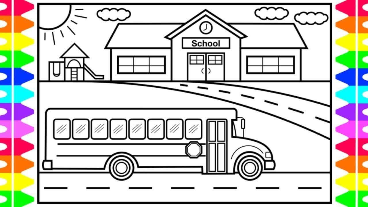 Bagaimana untuk Menarik Bus Sekolah 💛🧡🎓Bus Sekolah Lukisan | Kembali ke ...