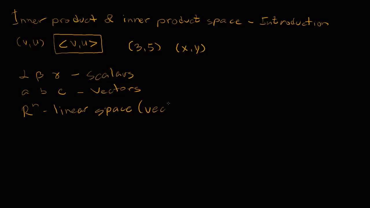 Inner Product & Inner Product Space - Introduction - YouTube