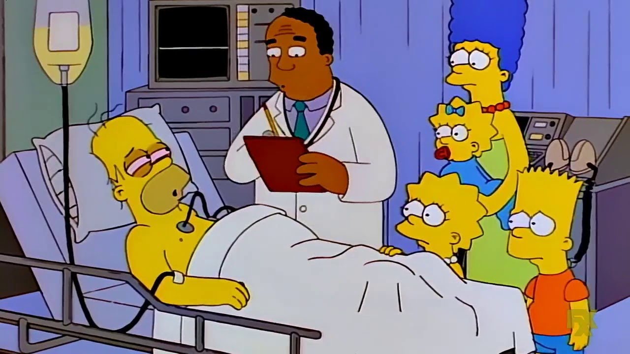 Los simpson Homero sufre 4 infartos simultaneos - YouTube