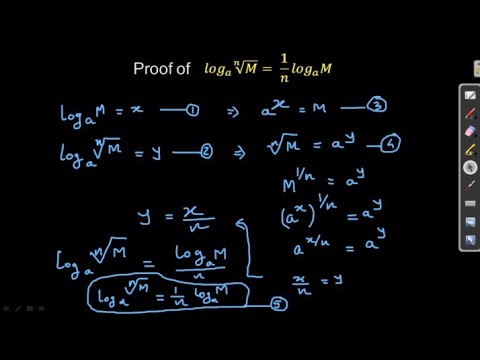 Proof of Log nth Root of M is equals to 1/n Log M @inDerive - YouTube