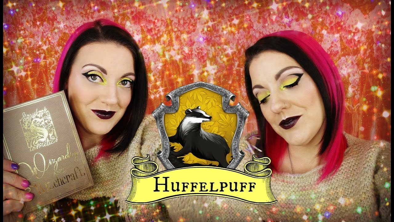Hufflepuff harry potter inspired makeup - YouTube