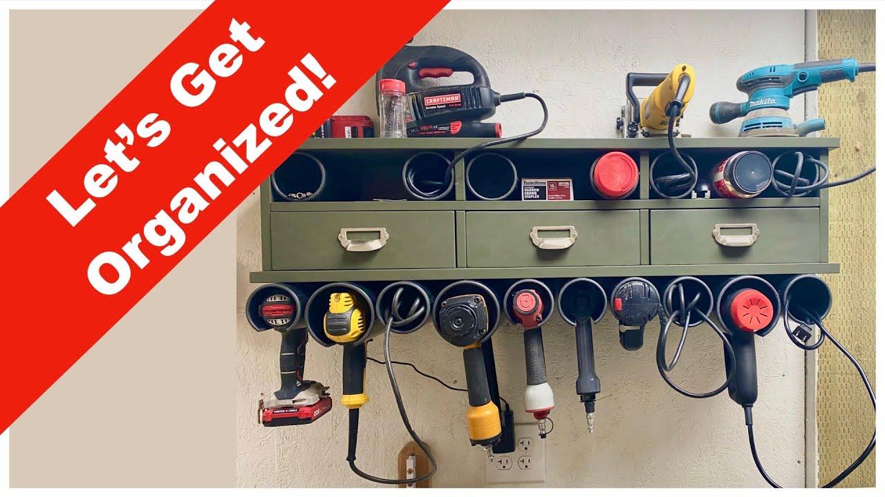 Power Tool Organization | Upcycling a thrift store find - YouTube