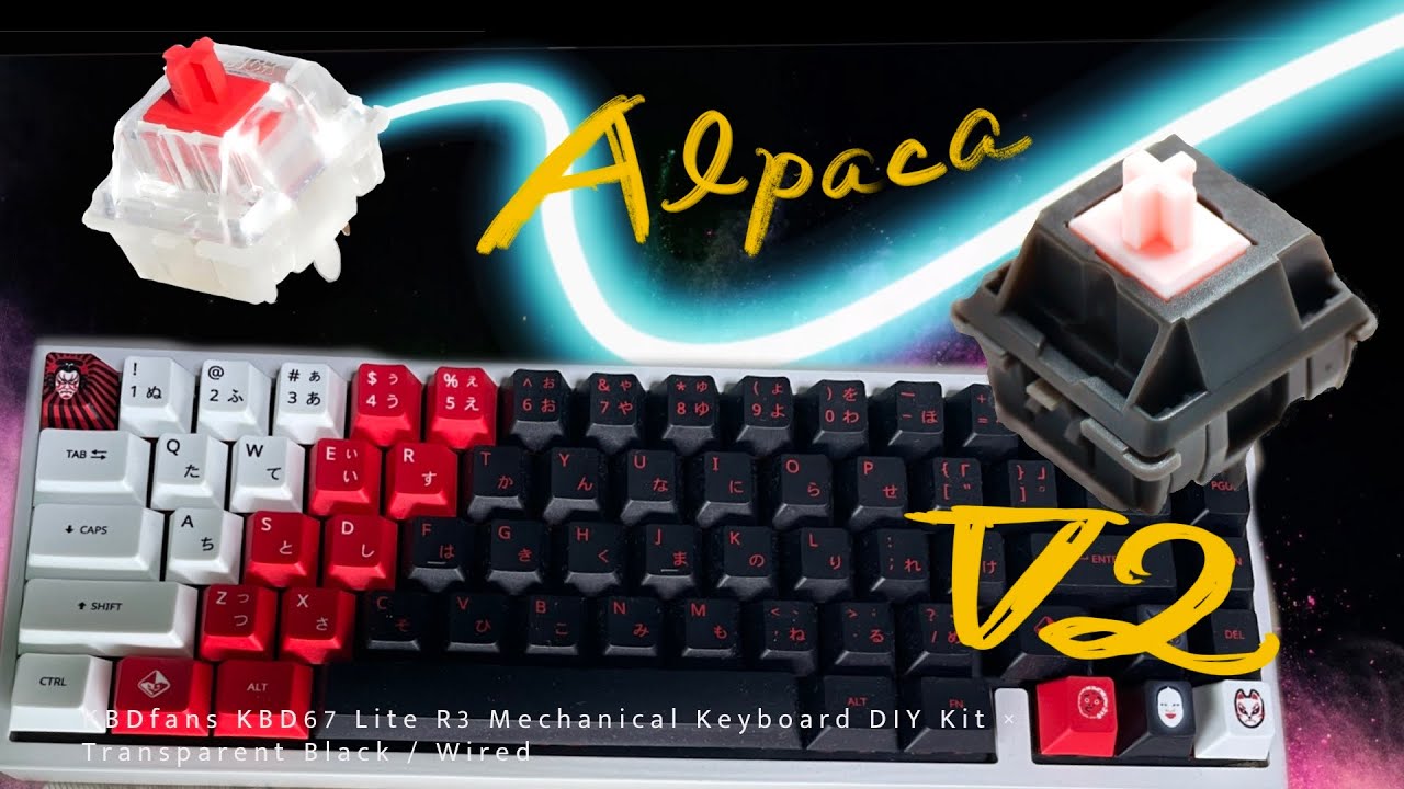alpaca V2 + bakeneko65 sound with kabuki keycap - YouTube