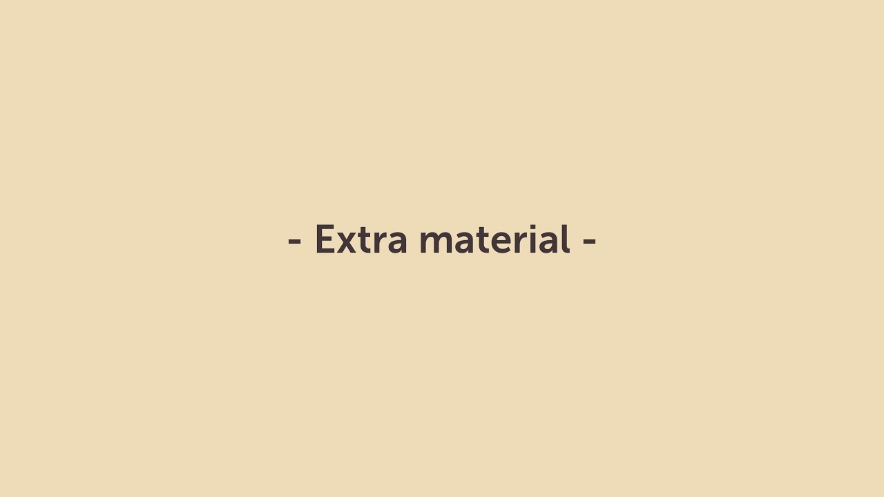 9. Extra material - YouTube