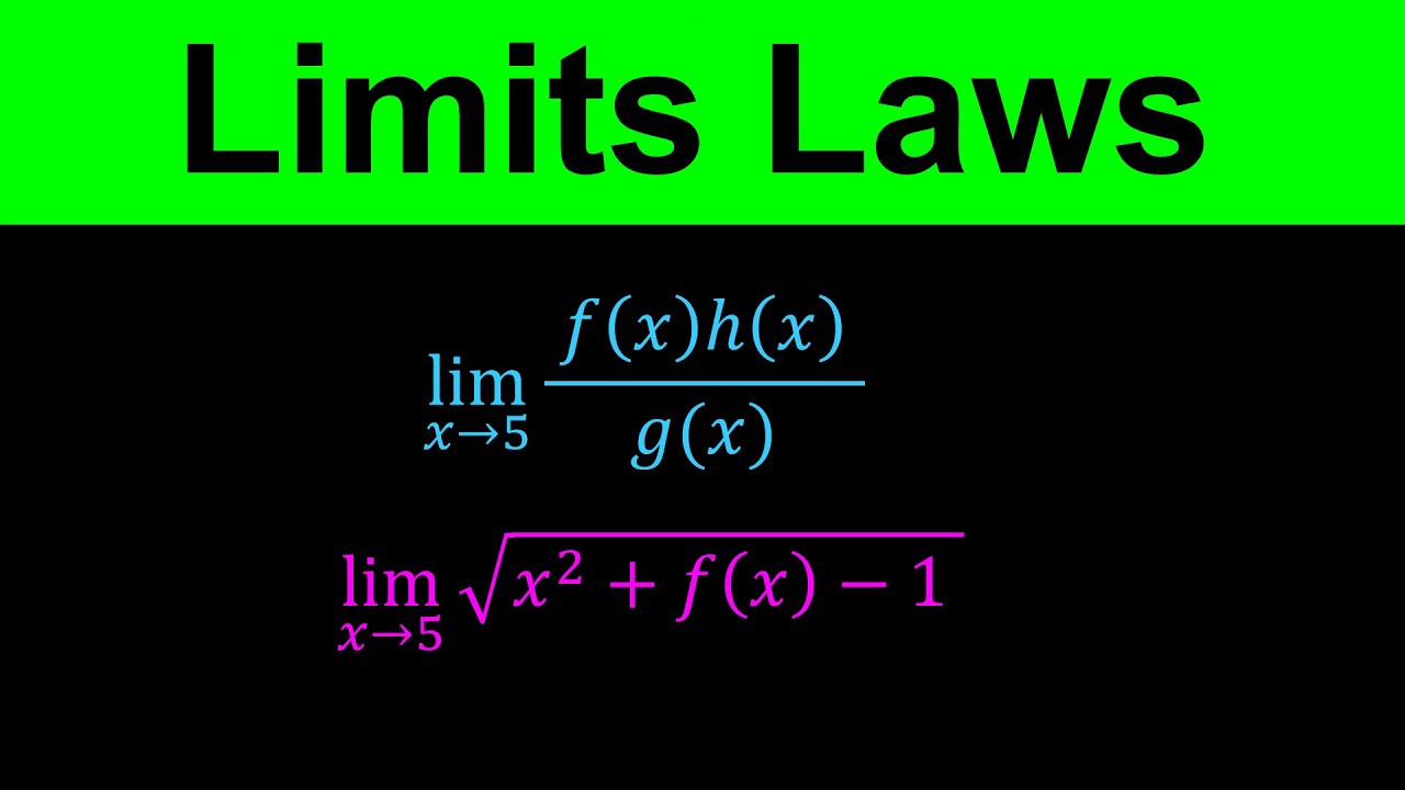 Limit Laws Finding Limits Using Limit Laws Calculus YouTube
