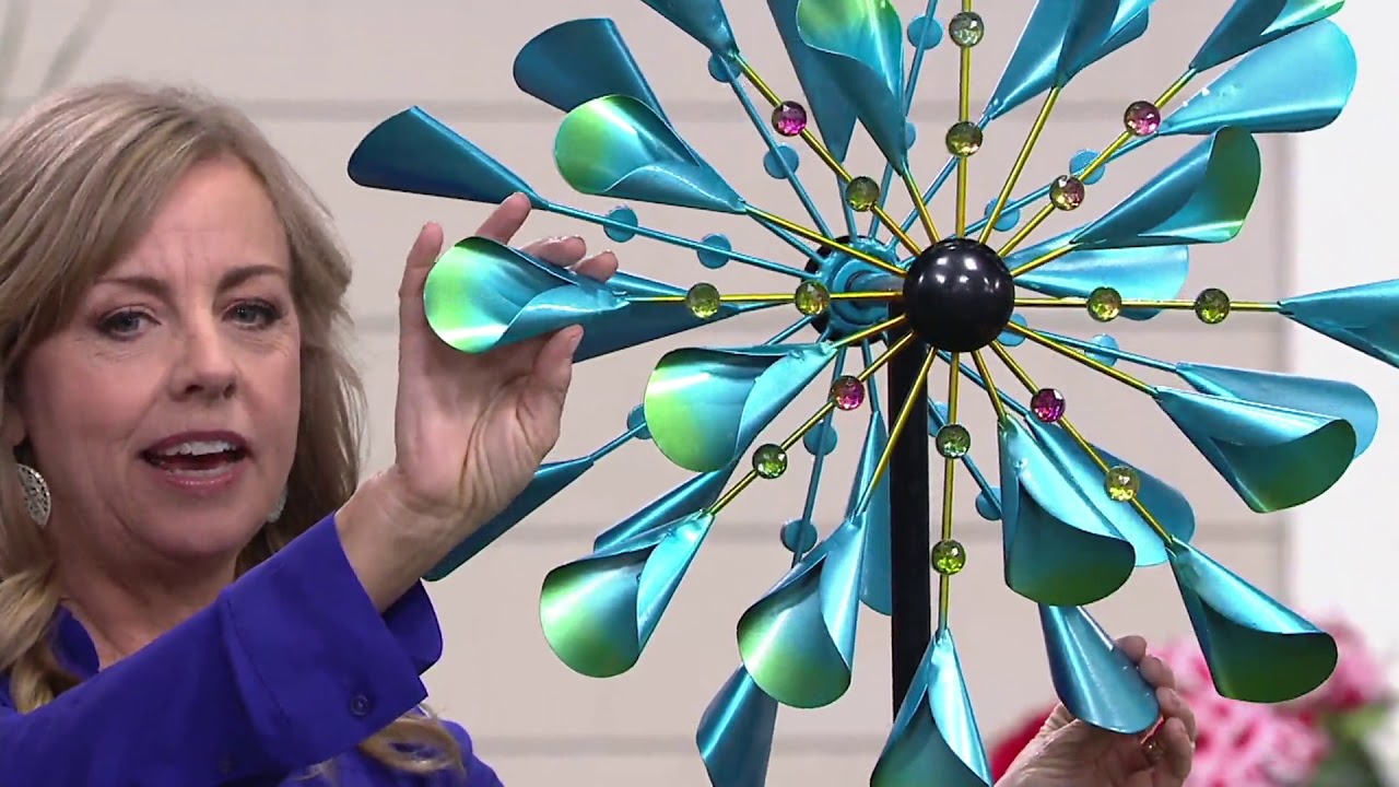 Compass Home 6' Metallic Jeweled Cup Wind Spinner on QVC - YouTube