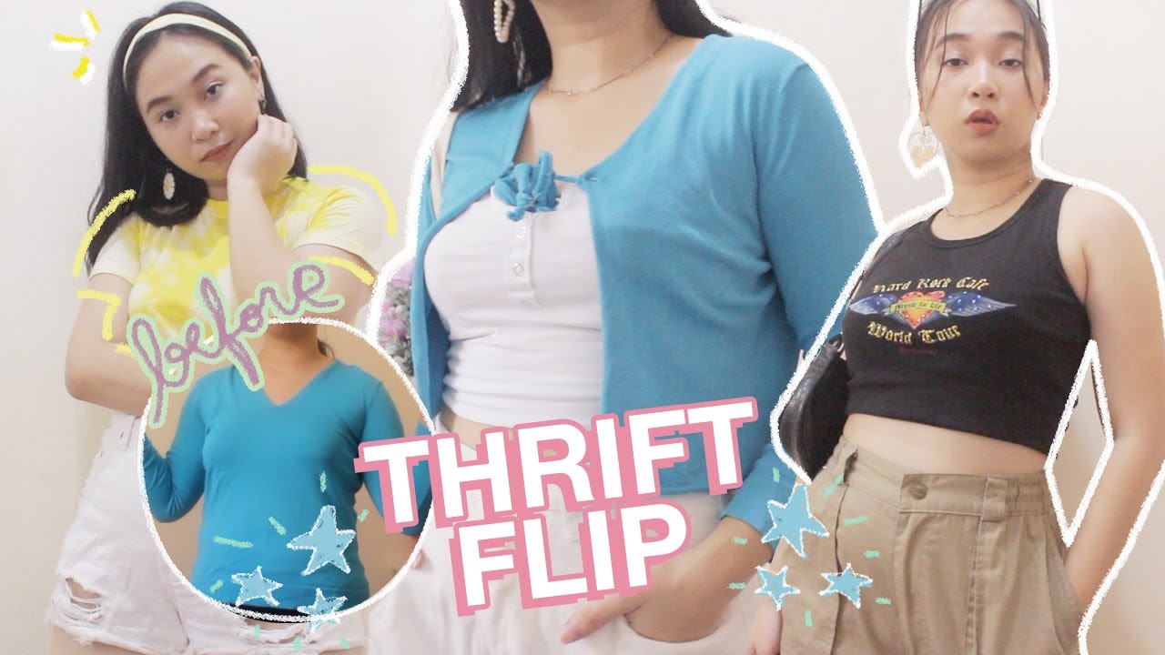 THRIFT FLIP 🧵👗 cute & easy ways to upcycle your old clothes - YouTube