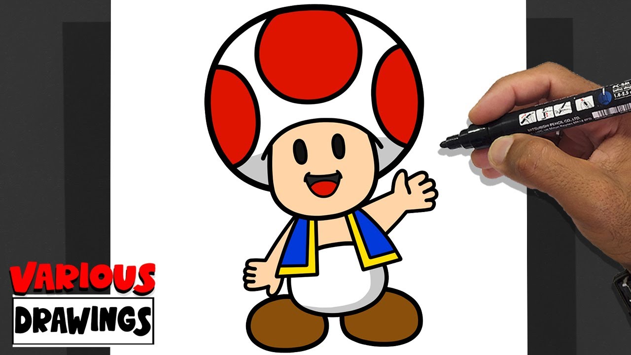 How To Draw Toad SUPER MARIO BROS - YouTube