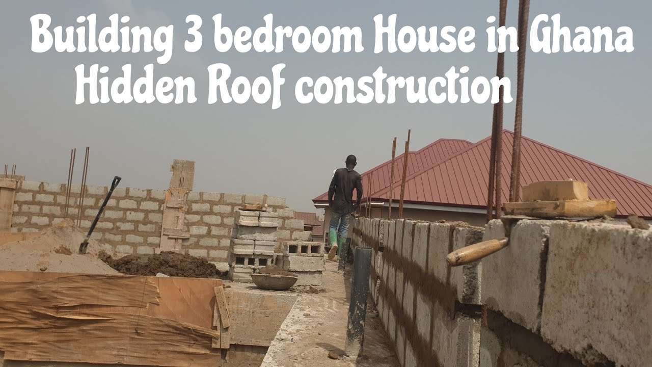 Building a House in Ghana | Block laying | mortar mixing | construction ...