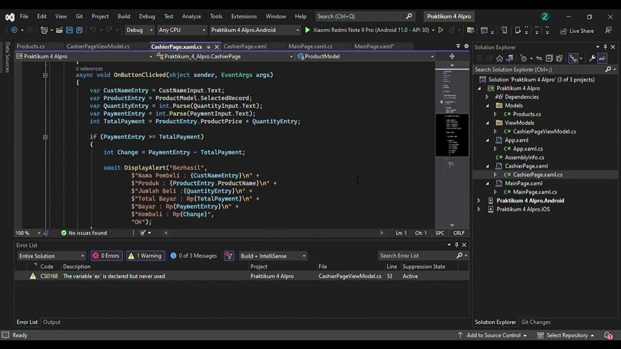 Praktikum Algoritma dan Pemrograman 4 | Membuat Aplikasi Kasir Sederhana Menggunakan Xamarin ...