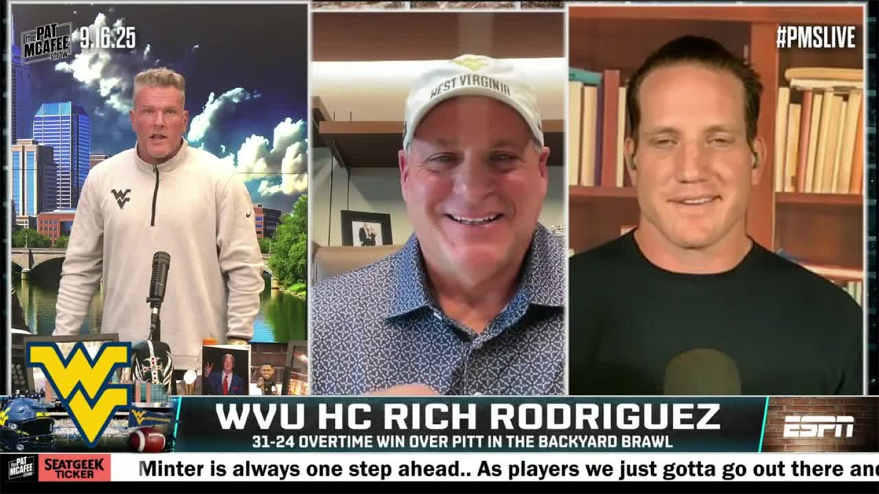 Rich Rod talks 'EMOTIONAL' win vs. Pitt in the Backyard Brawl 👏 | The ...