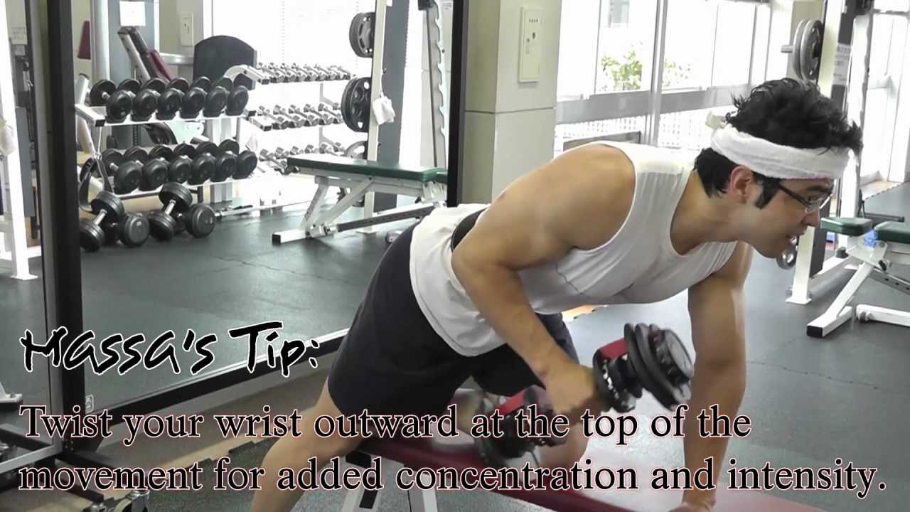 How To Get Big Triceps: Dumbbell Kickback Tutorial - YouTube