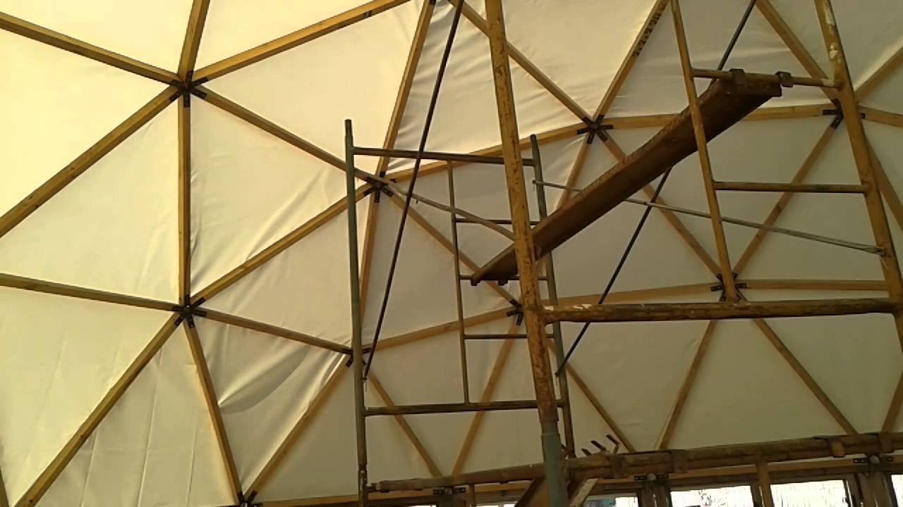 Domo geodesico geomembrana de pvc estructura de madera 8 mtrs #2 - YouTube