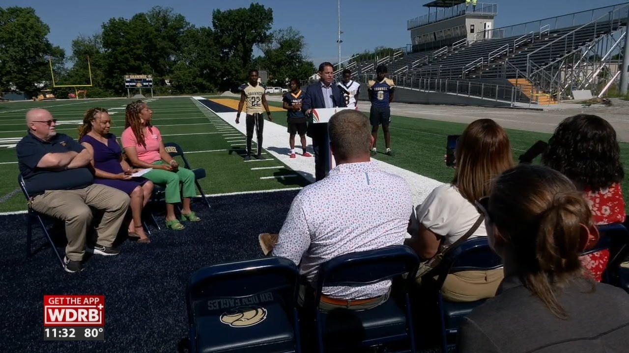 JCPS unveils Academy@Shawnee's new turf football field - YouTube