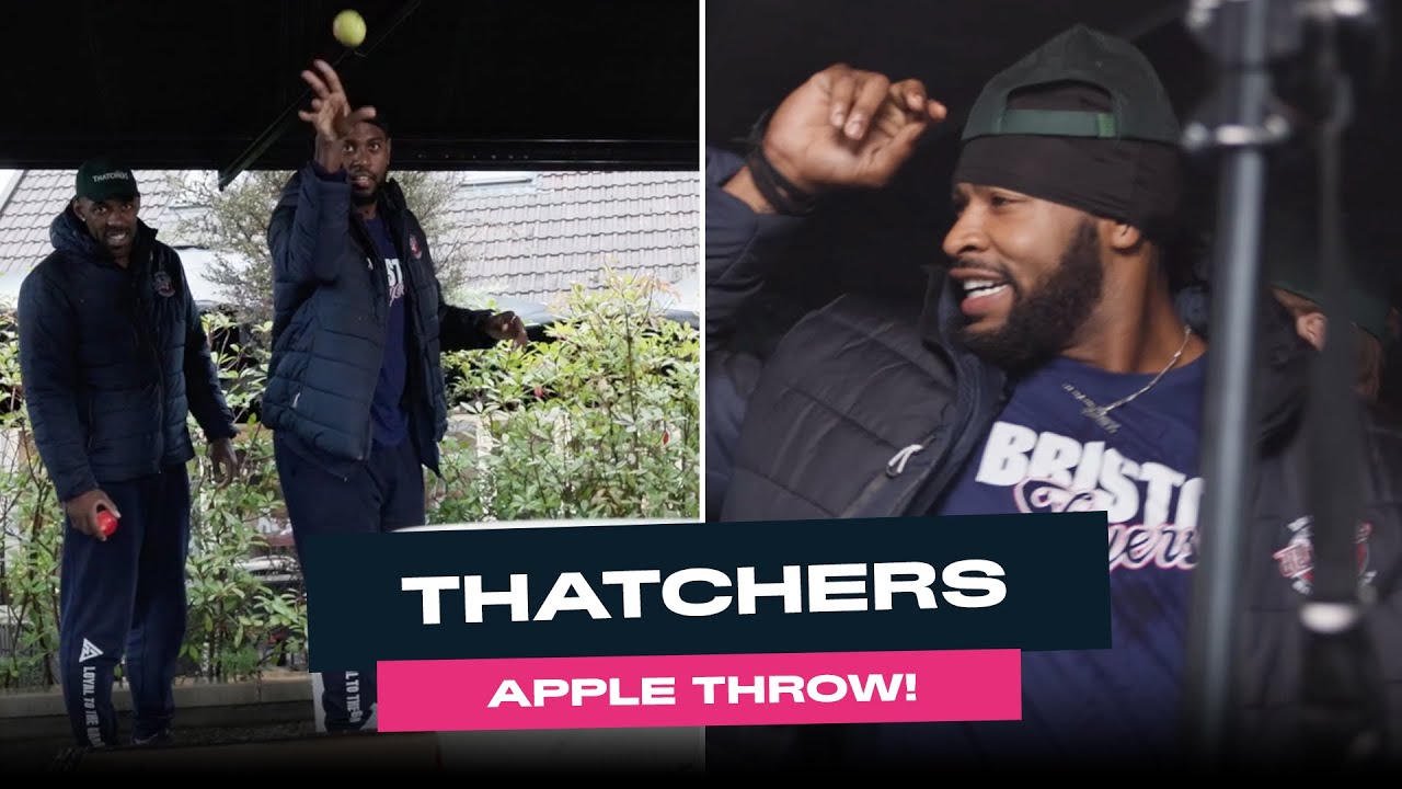 Bristol Flyers take on the Thatchers Cider Apple Throw! 🍎 - YouTube