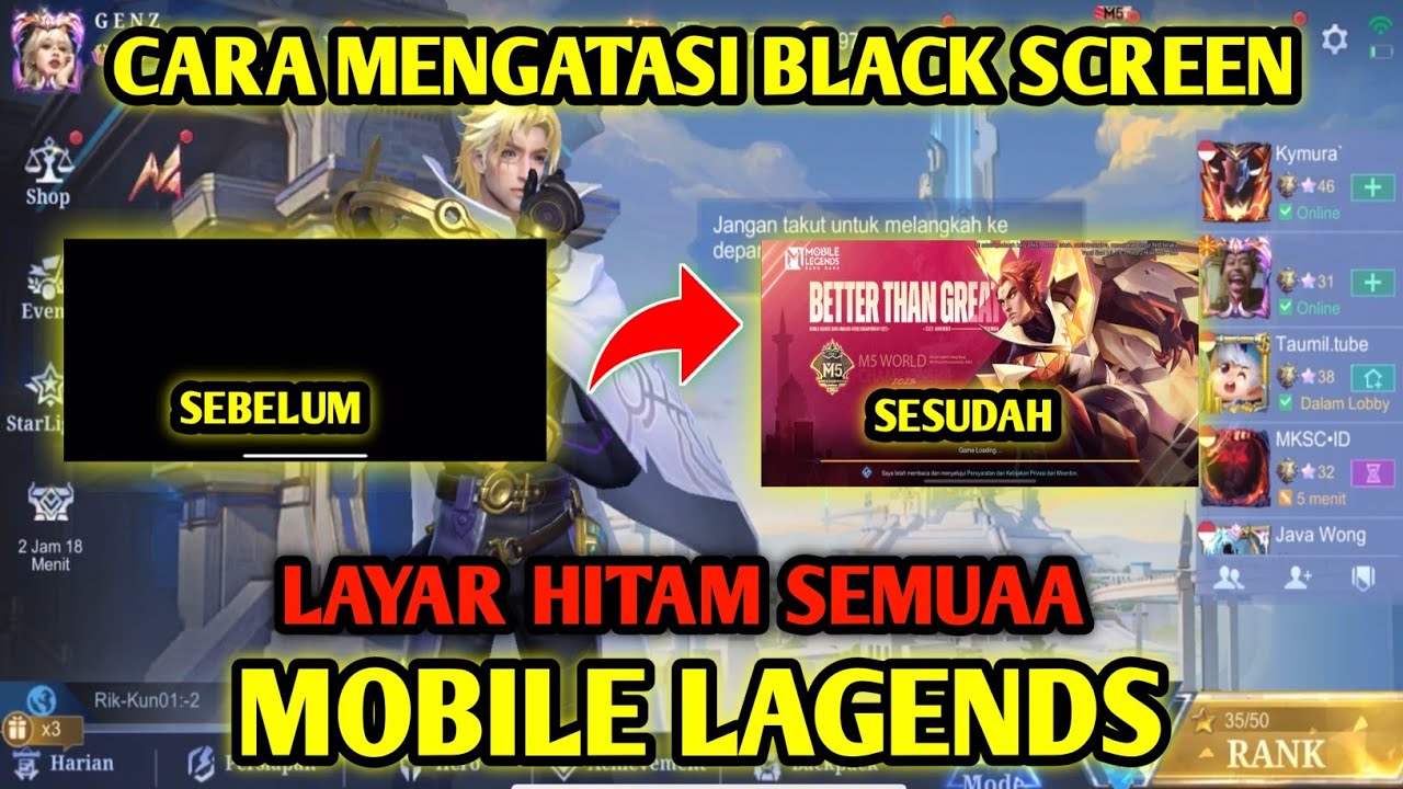 CARA MENGATASI BLACK SCREEN ATAU LAYAR HITAM MOBILE LEGND TERBARU 2023 ...