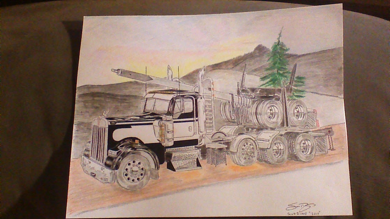 Logging truck artwork - YouTube