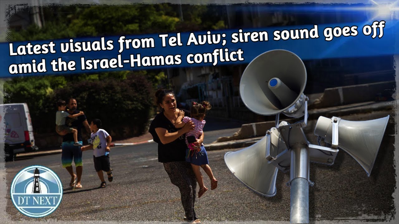 Latest visuals from Tel Aviv; siren sound goes off amid the Israel ...