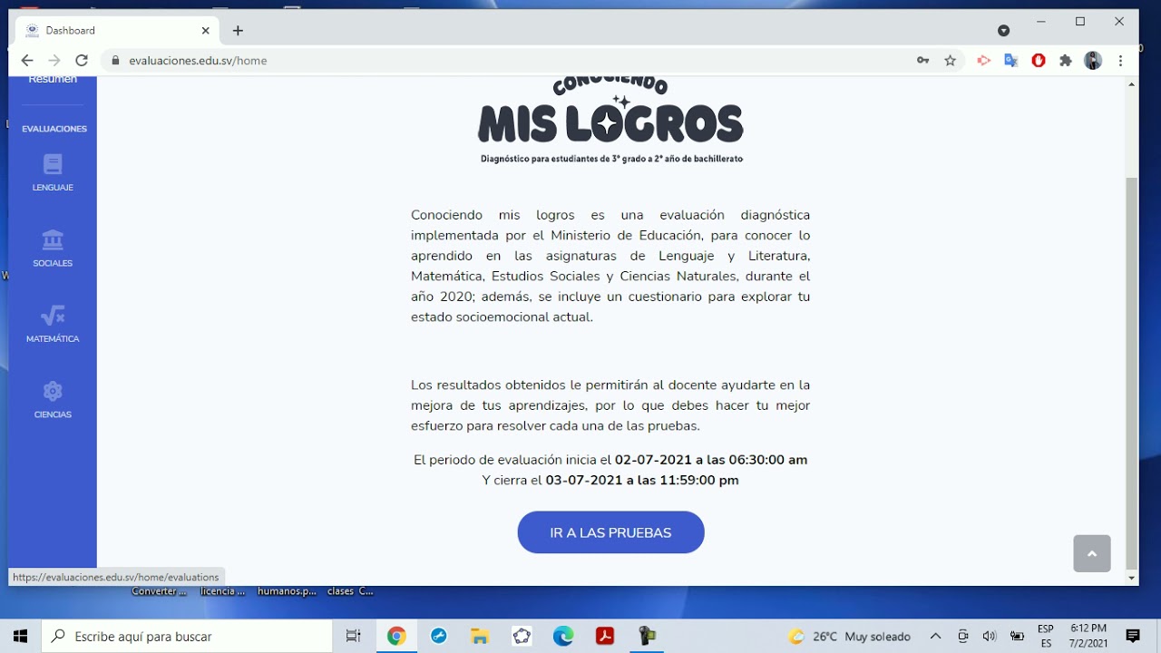 como ingresar a la plataforma para realizar el examen Conociendo mis ...