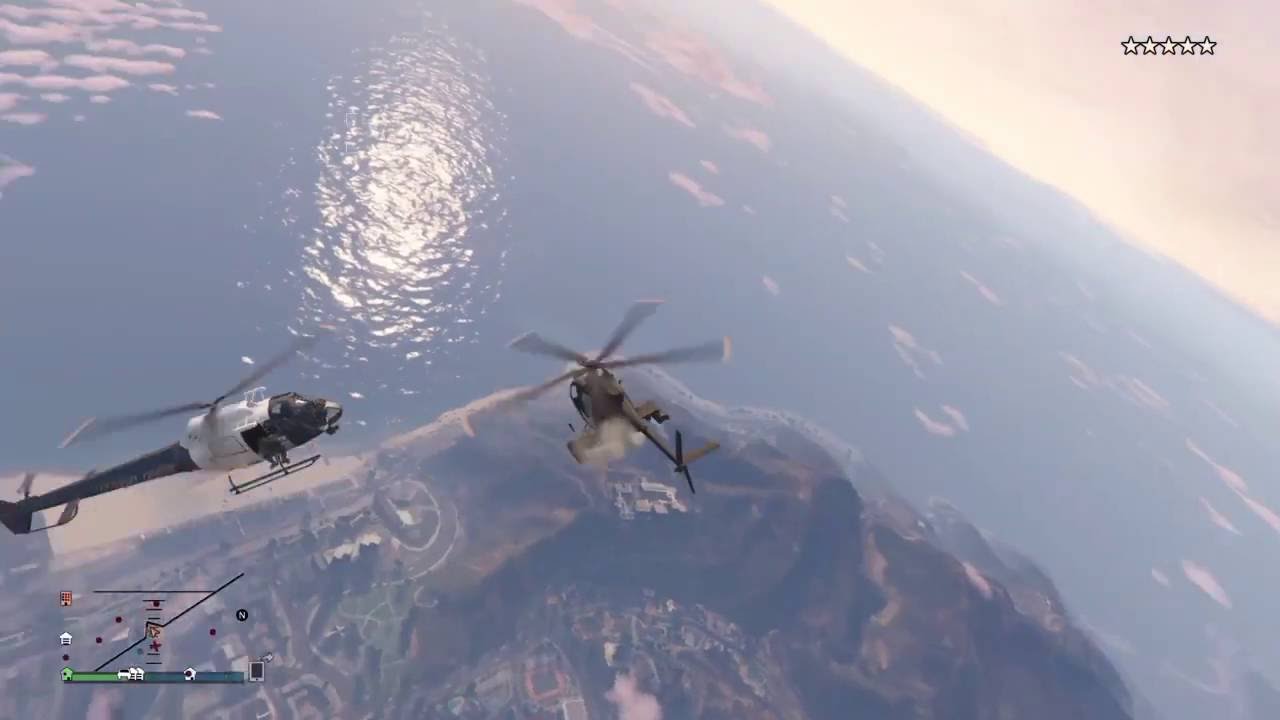 GTA 5 AERIAL COMBAT PRACTICE : BUZZARD VS LSPD CHOPPER (DAY) - YouTube